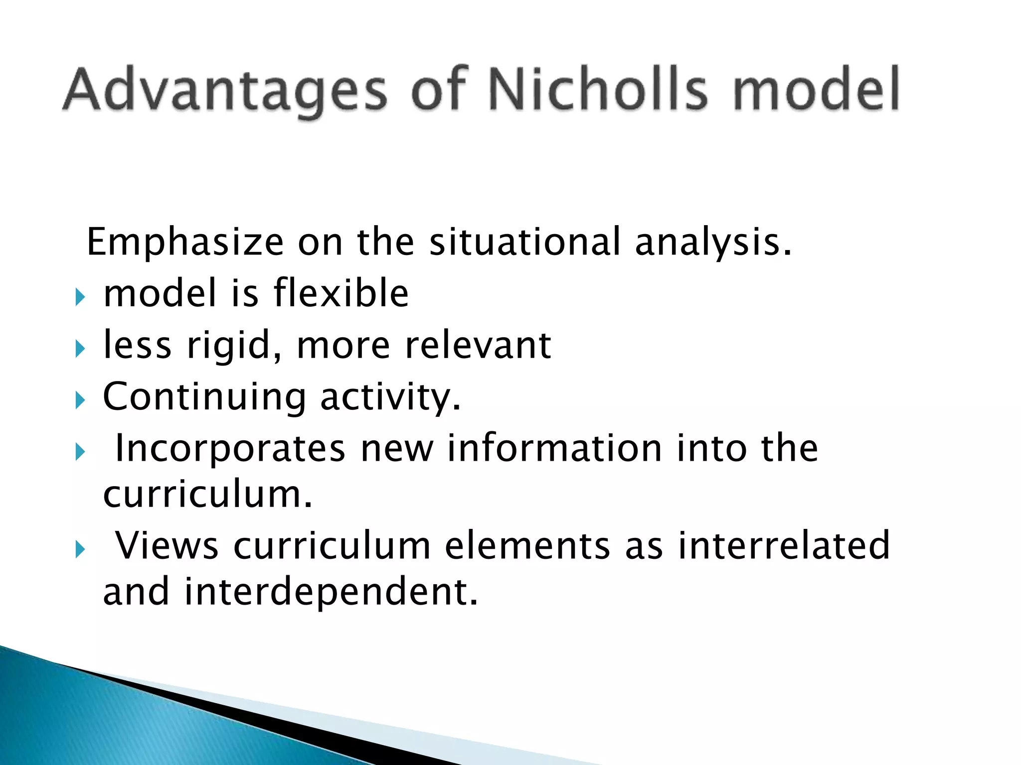Curriculum model by nicholls | PPTX