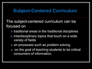 Curriculum Models power point presentation | PPT