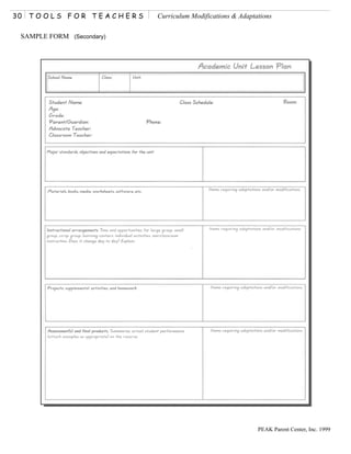 Curriculum modifications and_adaptations | PDF