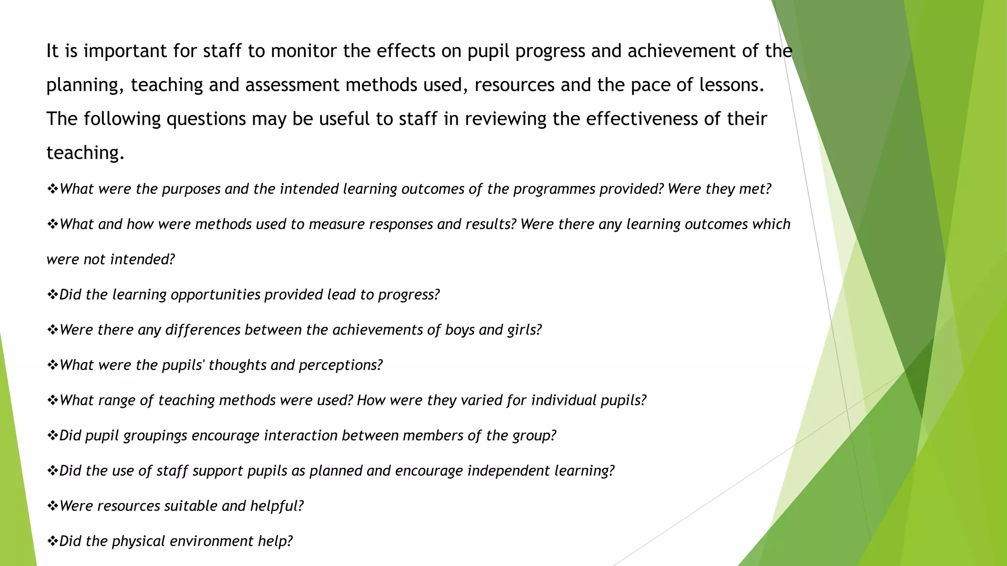 Curriculum monitoring | PPTX