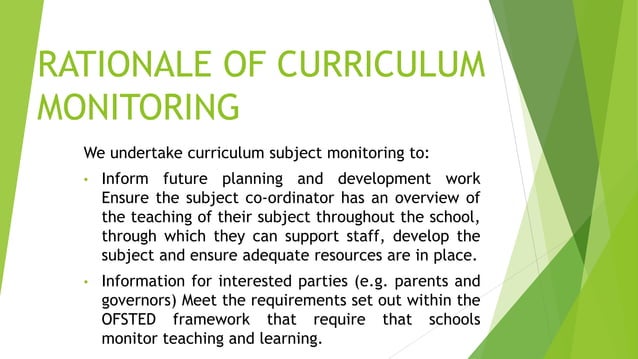 Curriculum monitoring | PPTX