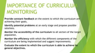 Curriculum monitoring | PPTX