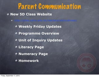 5D Curriculum Night 2010 | PPT