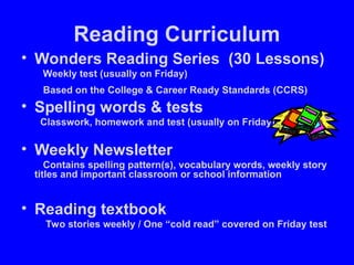 Curriculum night_ First Grades 1 to .ppt