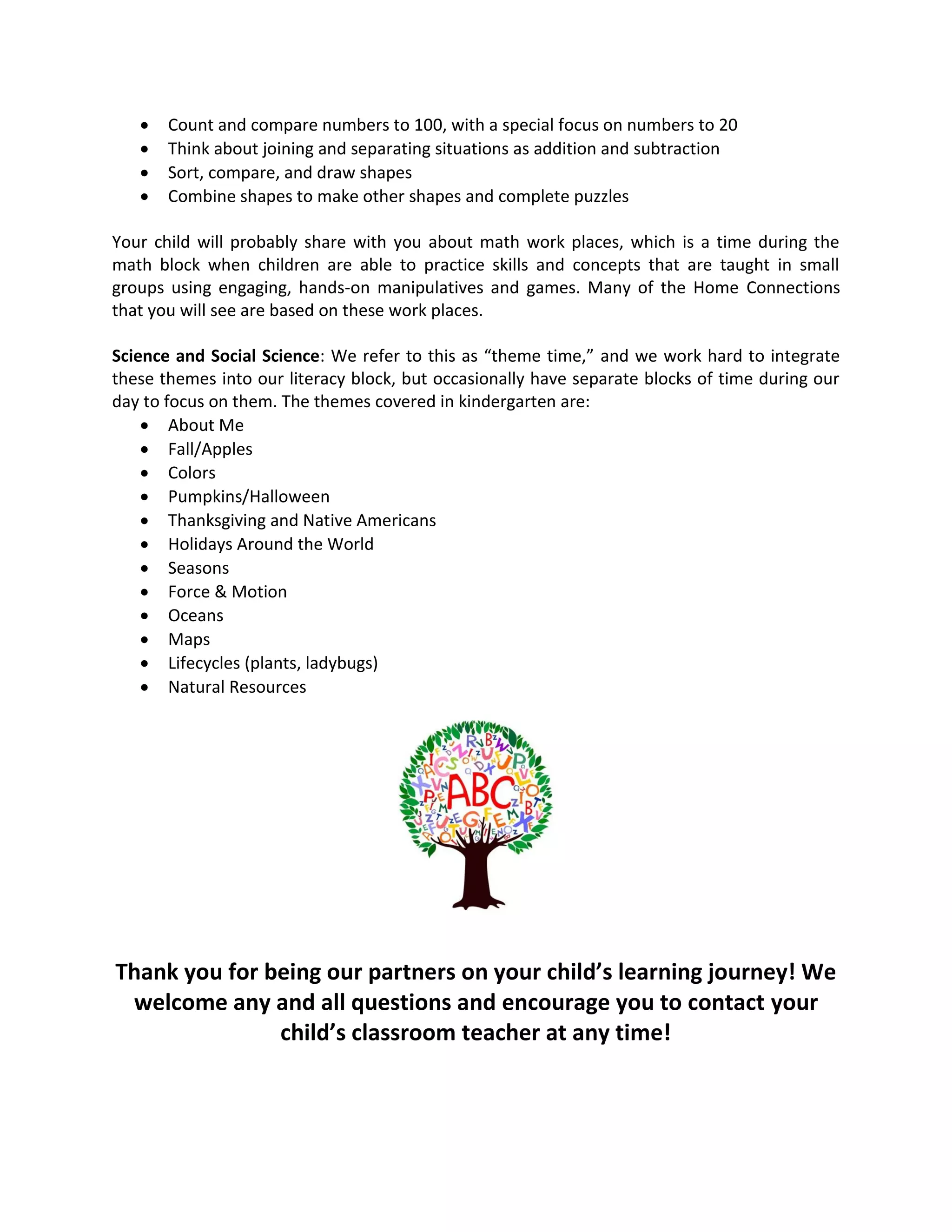 Curriculum Night Handout | PDF