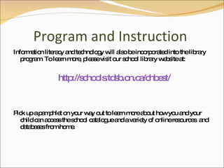 Curriculum Night Library Presentation | PPT