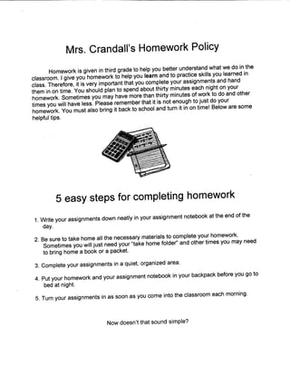 Curriculum Night Packet | PDF