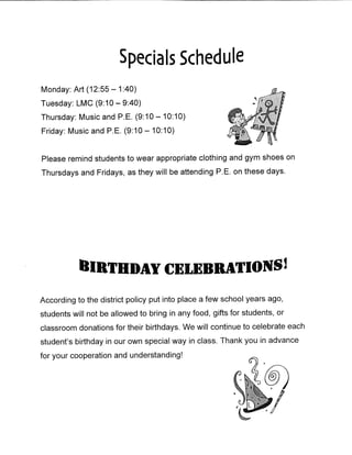 Curriculum Night Packet | PDF