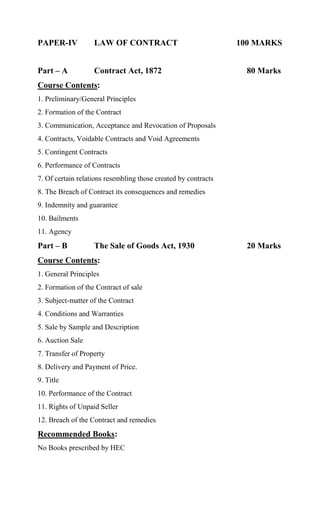COMPLETE SYLLABUS OF LL.B. PART - I | DOCX