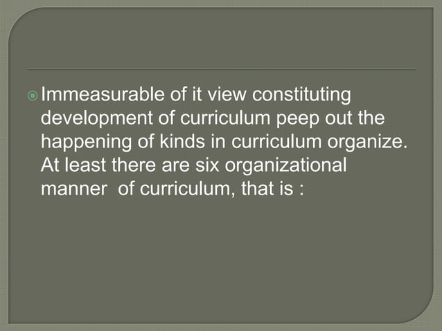 Curriculum organisation | PPTX | Education