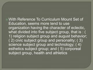 Curriculum organisation | PPTX | Education