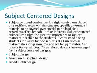 Curriculum organization and design | PPTX