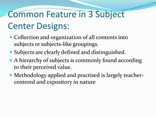 Curriculum organization and design | PPTX