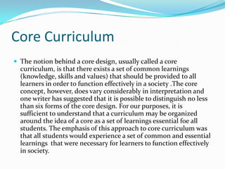 Curriculum organization and design | PPTX