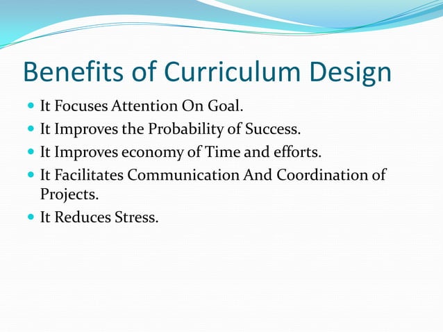 Curriculum organization and design | PPTX
