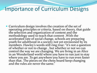 Curriculum organization and design | PPTX