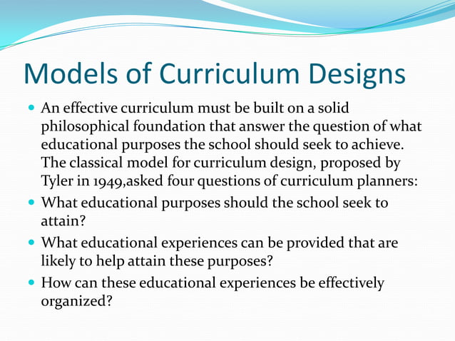 Curriculum organization and design | PPTX