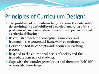 Curriculum organization and design | PPTX