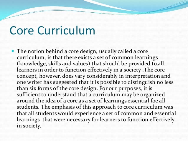 Curriculum Organization And Design Curriculum Organization And Design