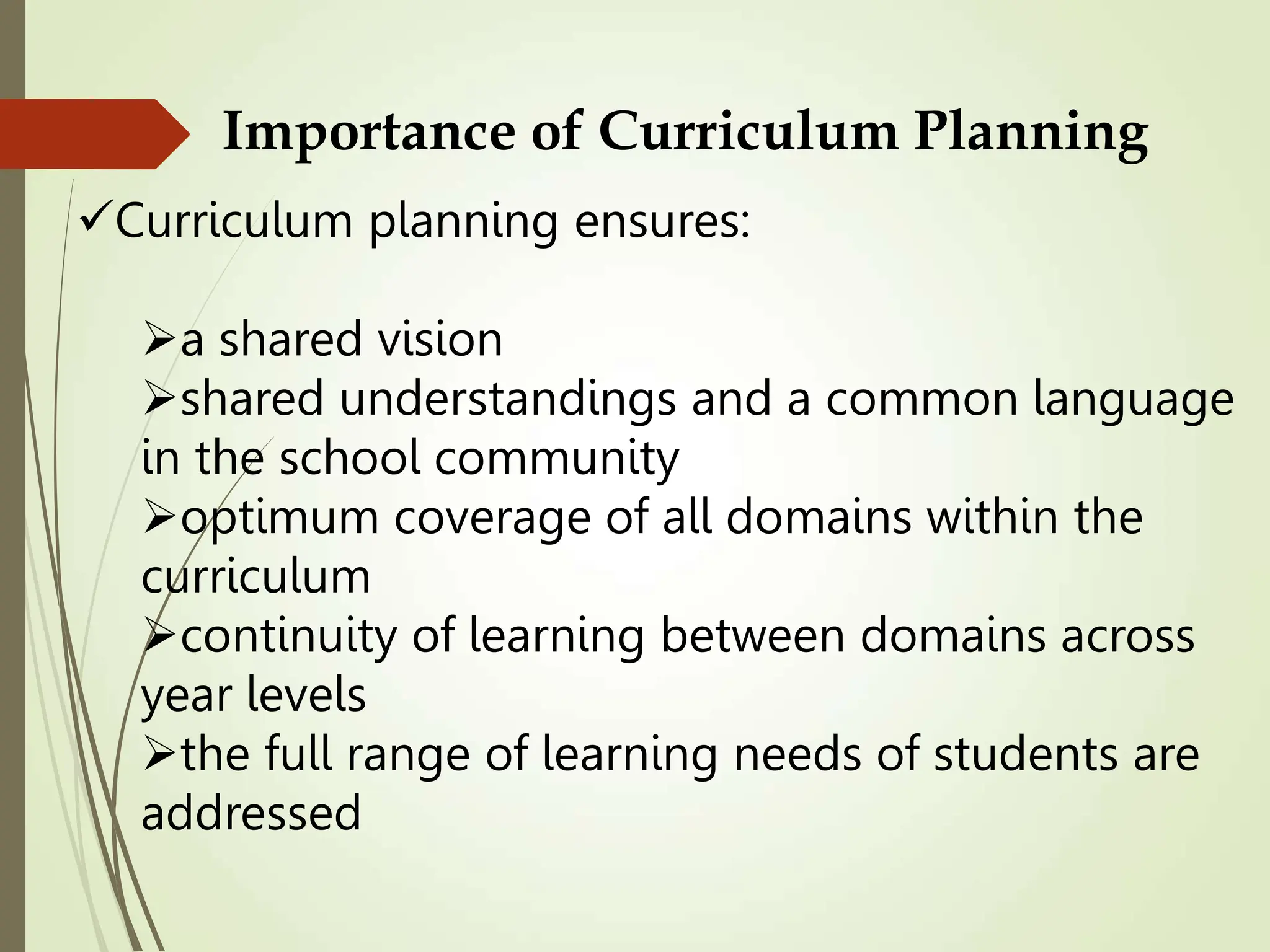 Planning the curriculum in Educational Background | PPT