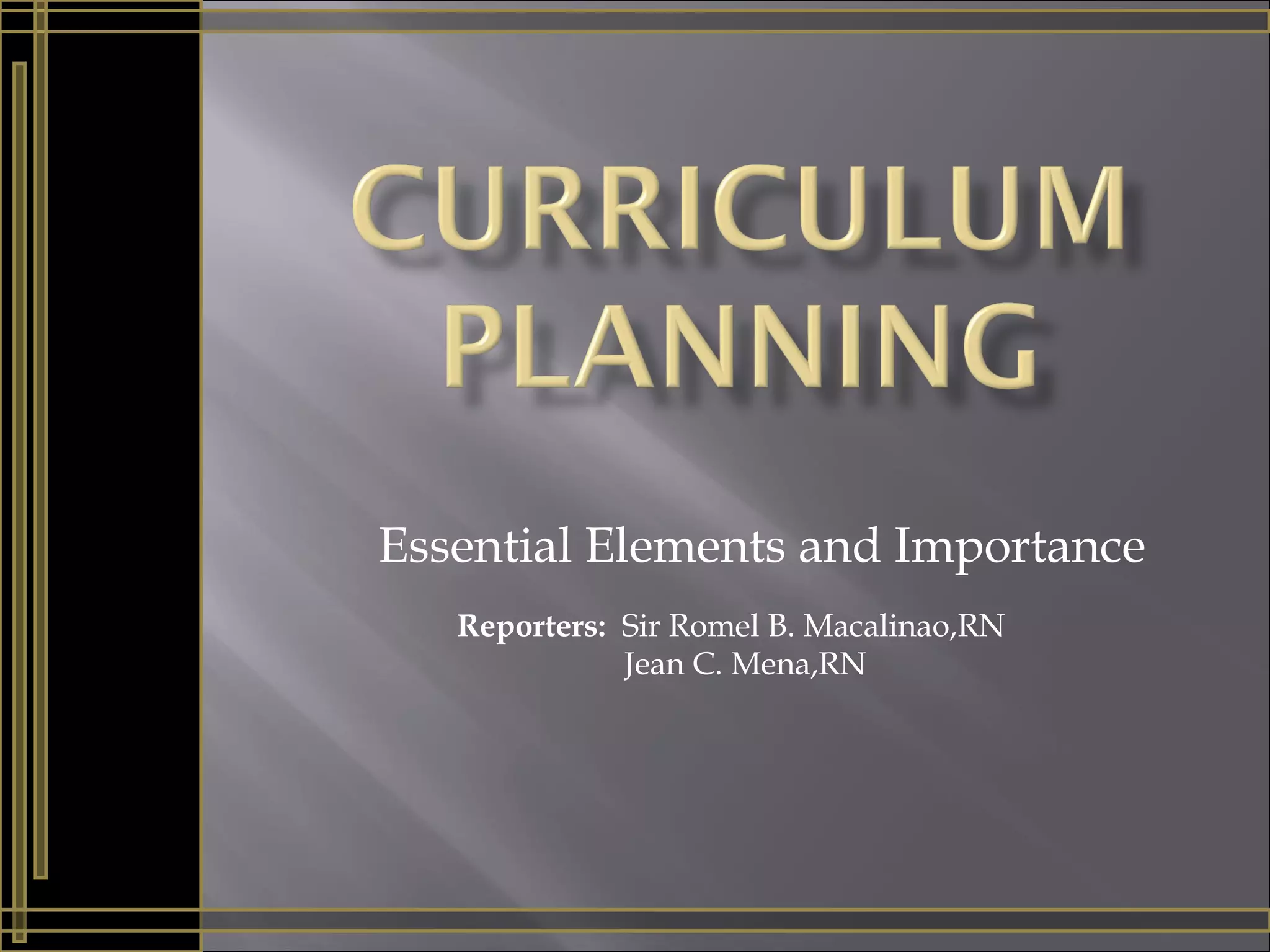 Curriculum Planning | PPT