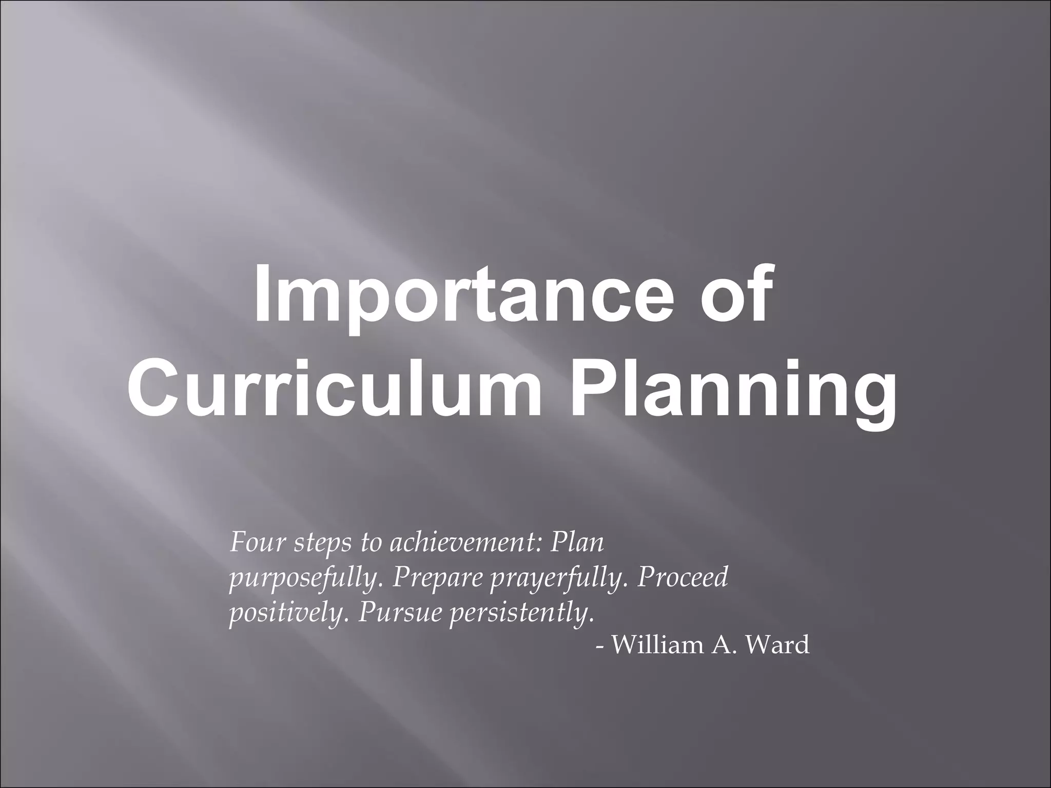 Curriculum Planning | PPT