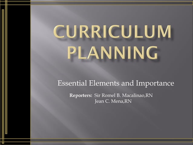 Curriculum Planning | PPT | Education