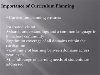 Curriculum Planning | PPT