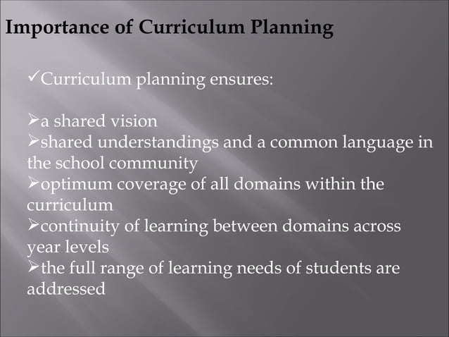 Curriculum Planning | PPT | Education