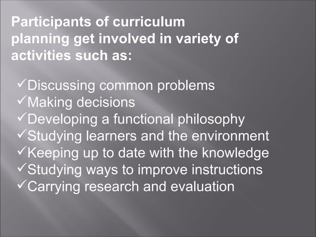 Curriculum Planning | PPT | Education