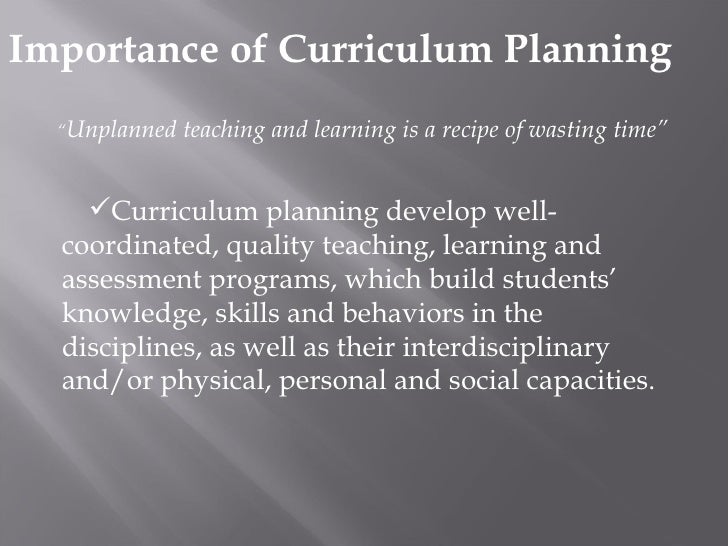 Curriculum Planning curriculum-planning