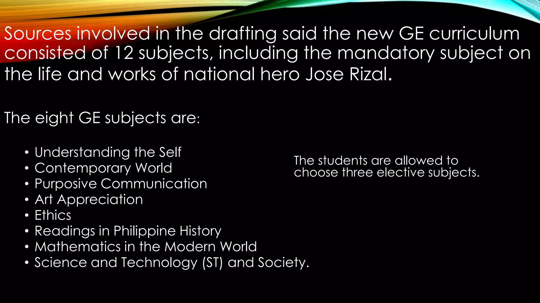 GENERAL EDUCATION CURRICULUM | PPTX