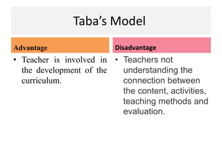 Models of Curriculum planning | PPTX