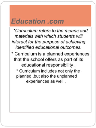 Curriculum planning 2 | PPTX