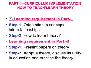 Curriculum planning and implementation based on theories | PPT