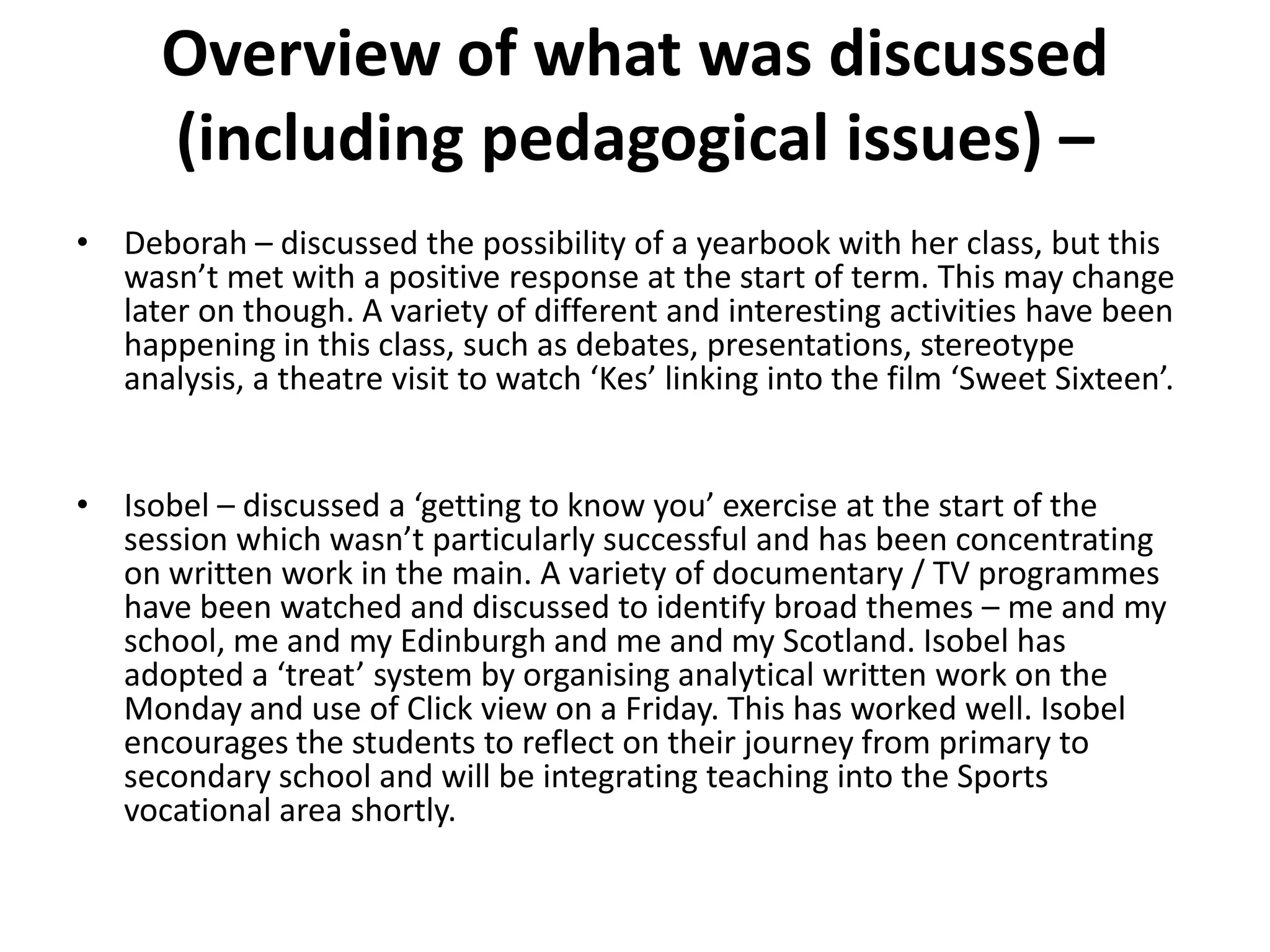 Curriculum planning meetings in pp format | PPTX
