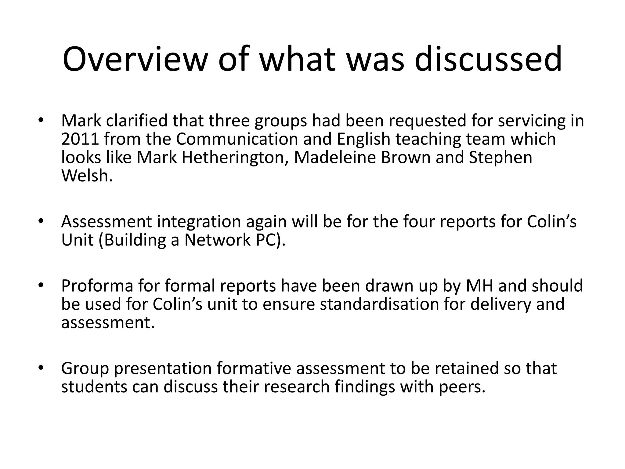 Curriculum planning meetings in pp format | PPT