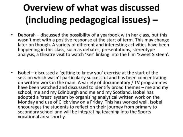 Curriculum planning meetings in pp format | PPTX