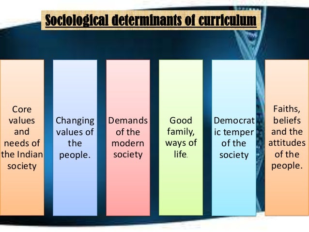 Curriculum and its determinants