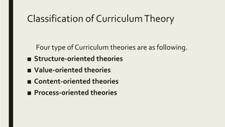 THEORIES OF CURRICULUM AND THEIR MAJOR STRUCTURE | PPTX
