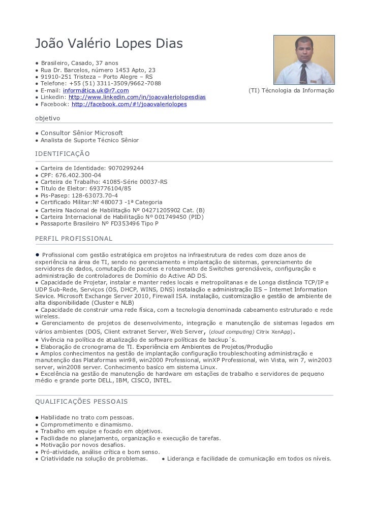 Curriculum Profissional Ti