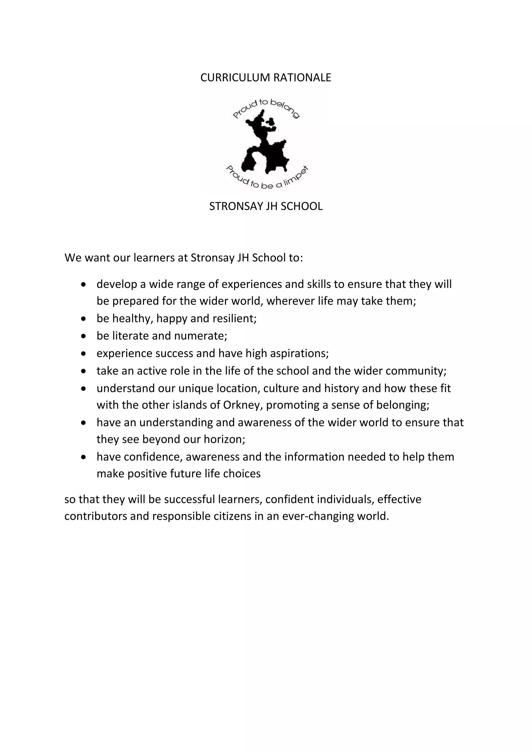 Curriculum rationale | PDF