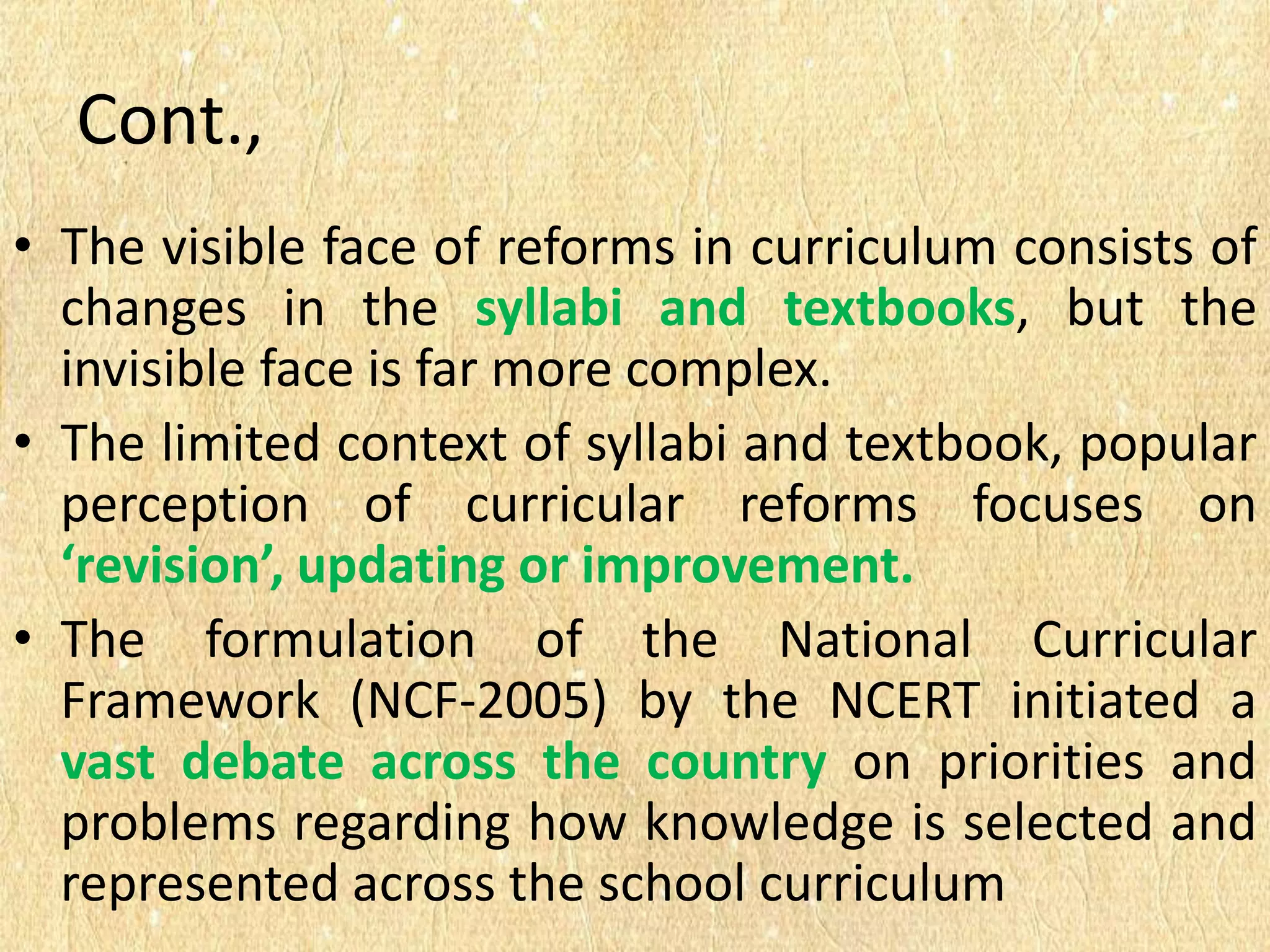 Curriculum Reforms in India | PPTX