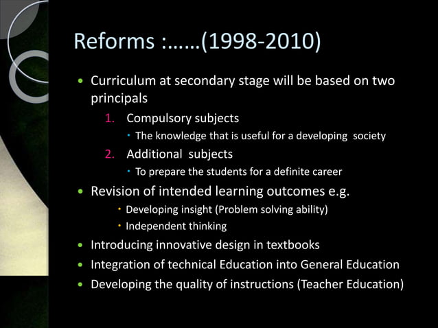 curriculum reforms in Pakistan | PPTX