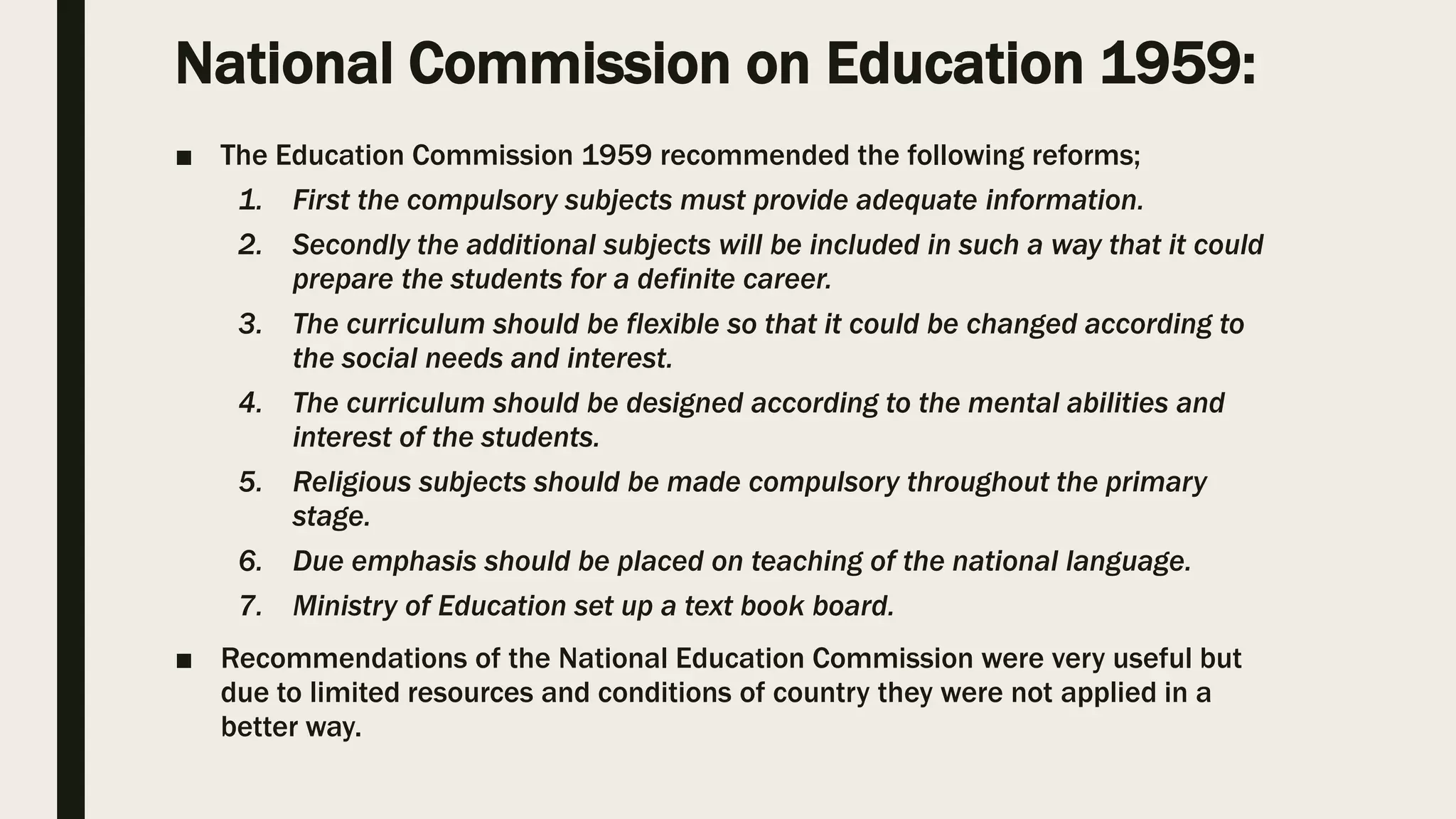 Curriculum reforms in Pakistan (1947-2020) | PPTX