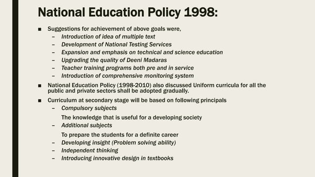 Curriculum reforms in Pakistan (1947-2020) | PPTX