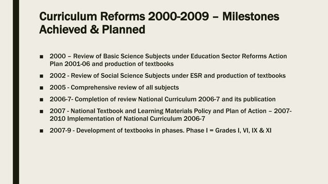 Curriculum reforms in Pakistan (1947-2020) | PPTX