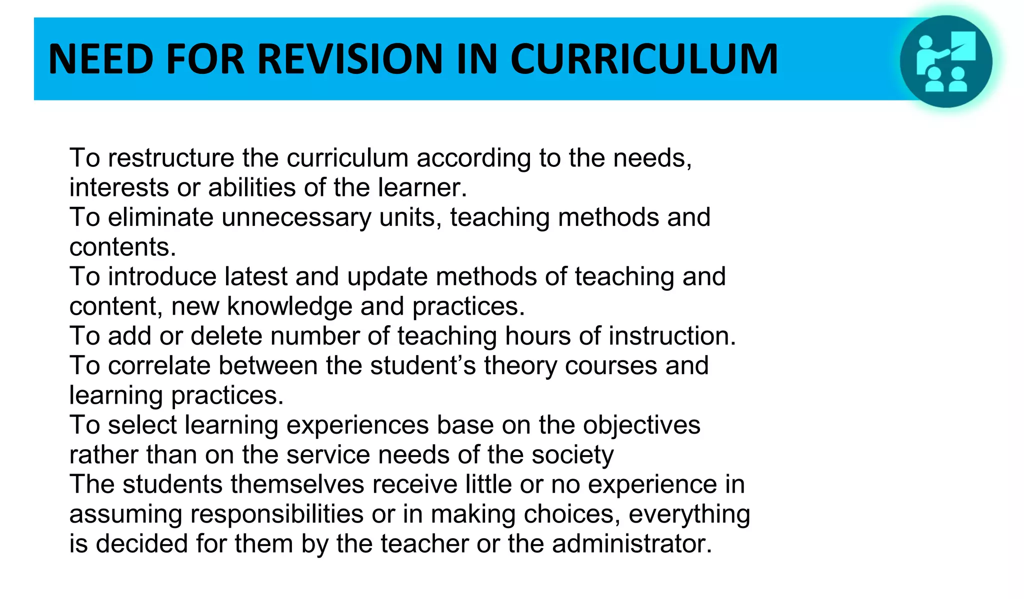 Need for Curriculum revision | PPT