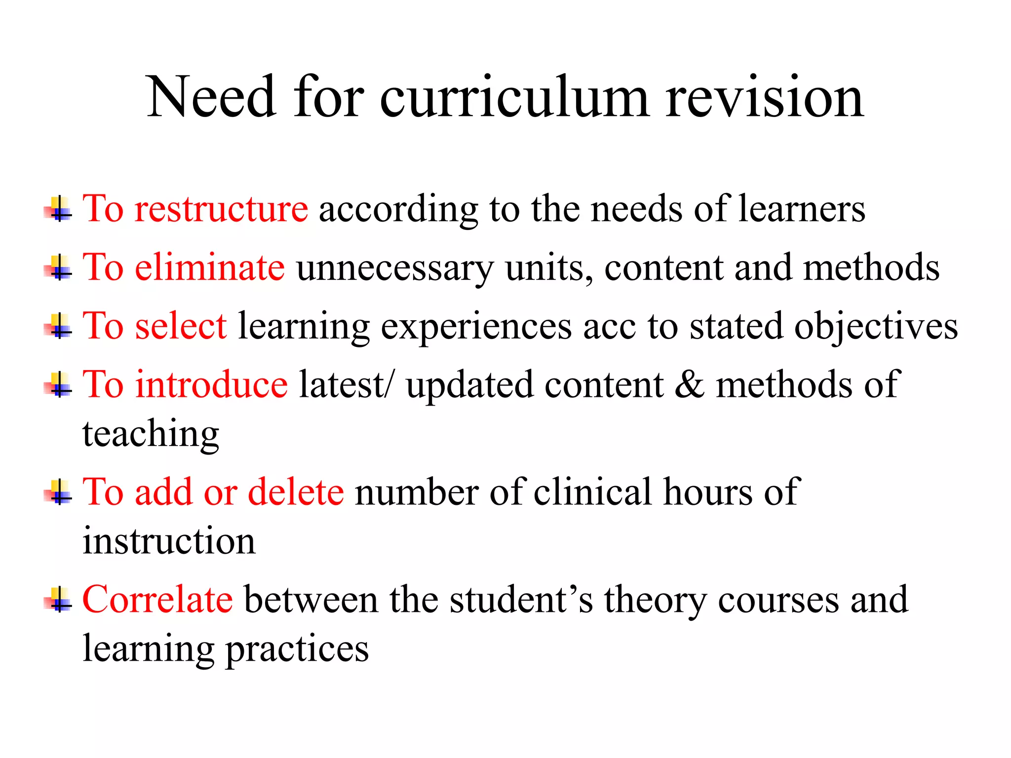 Curriculum Revision Short Pptx