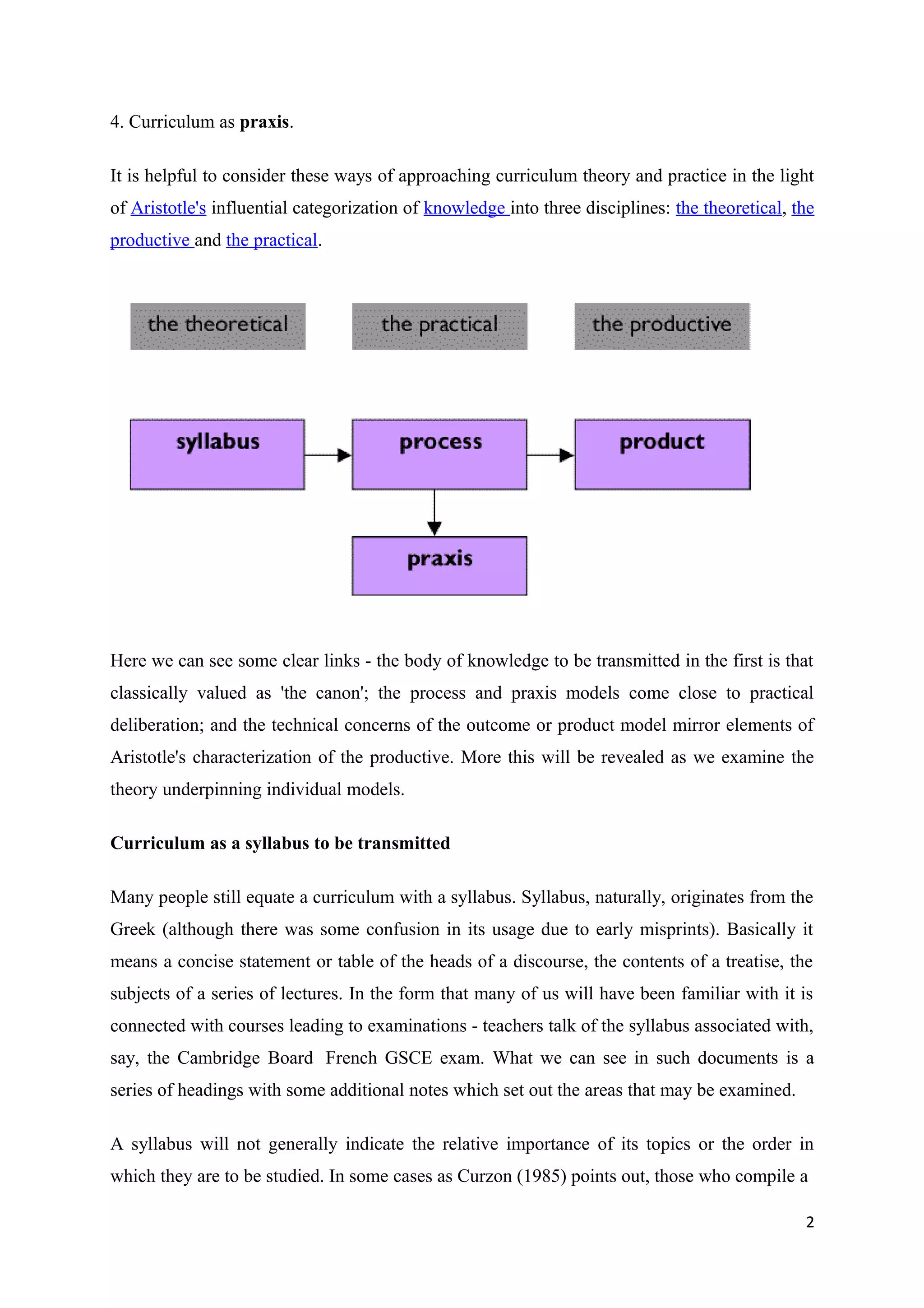 Curriculum theory and practice. | PDF